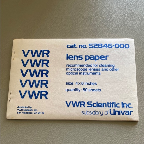 vwr scientific inc | Office | New Vwr Scientific Lens Paper 5 Sheets ...